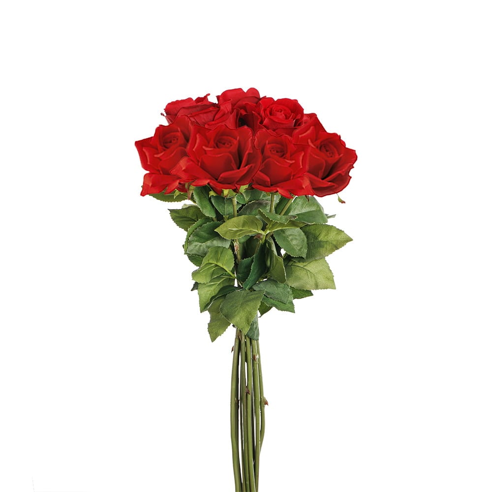 Bouquet de 12 roses rouges artificielles - Décors Véronneau
