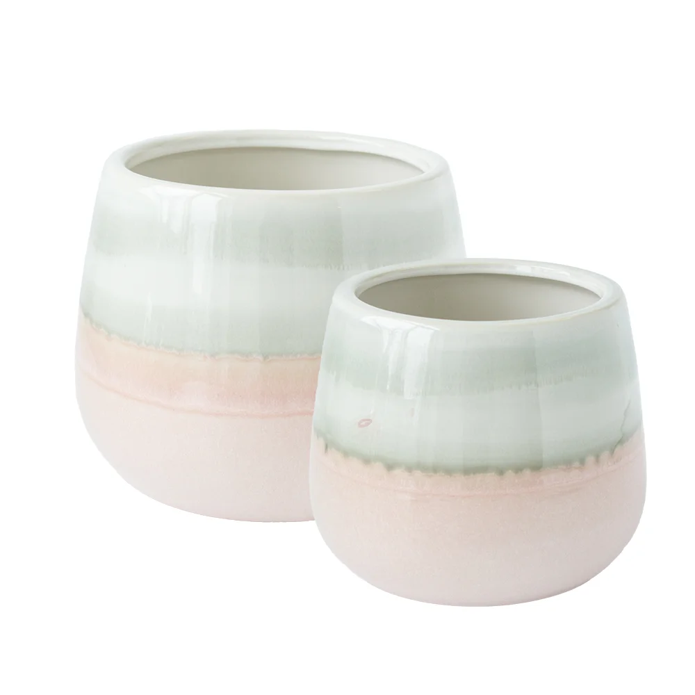 Cache-pot en céramique rose - Décors Véronneau