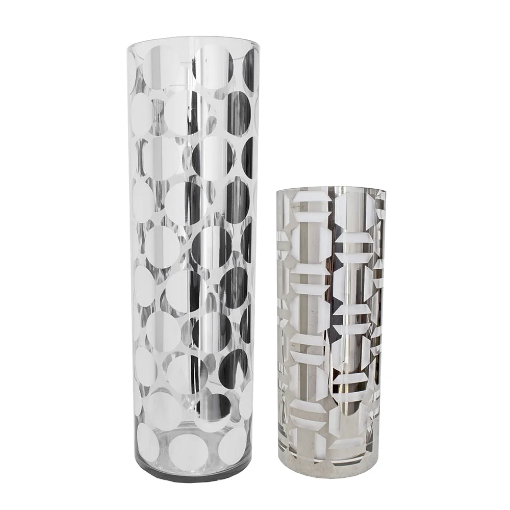 Contemporary Chrome Vases Vase Shape Desk Light Contemporary Clear