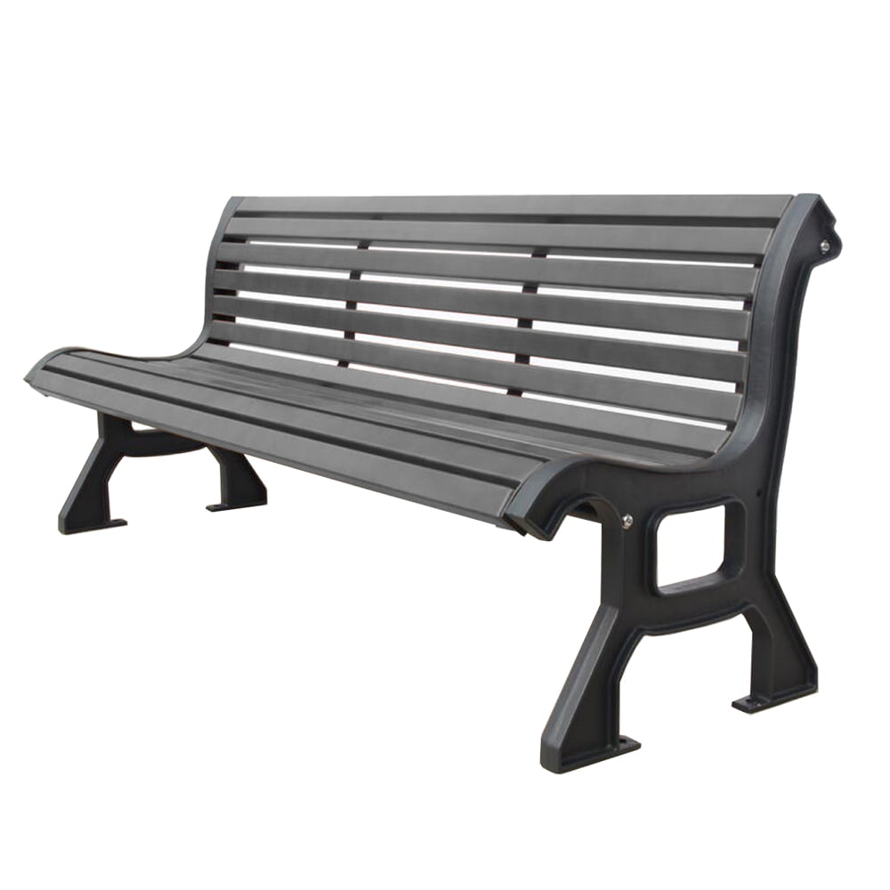 Composite Backrest Park Bench, Grey, 6ft - Décors Véronneau