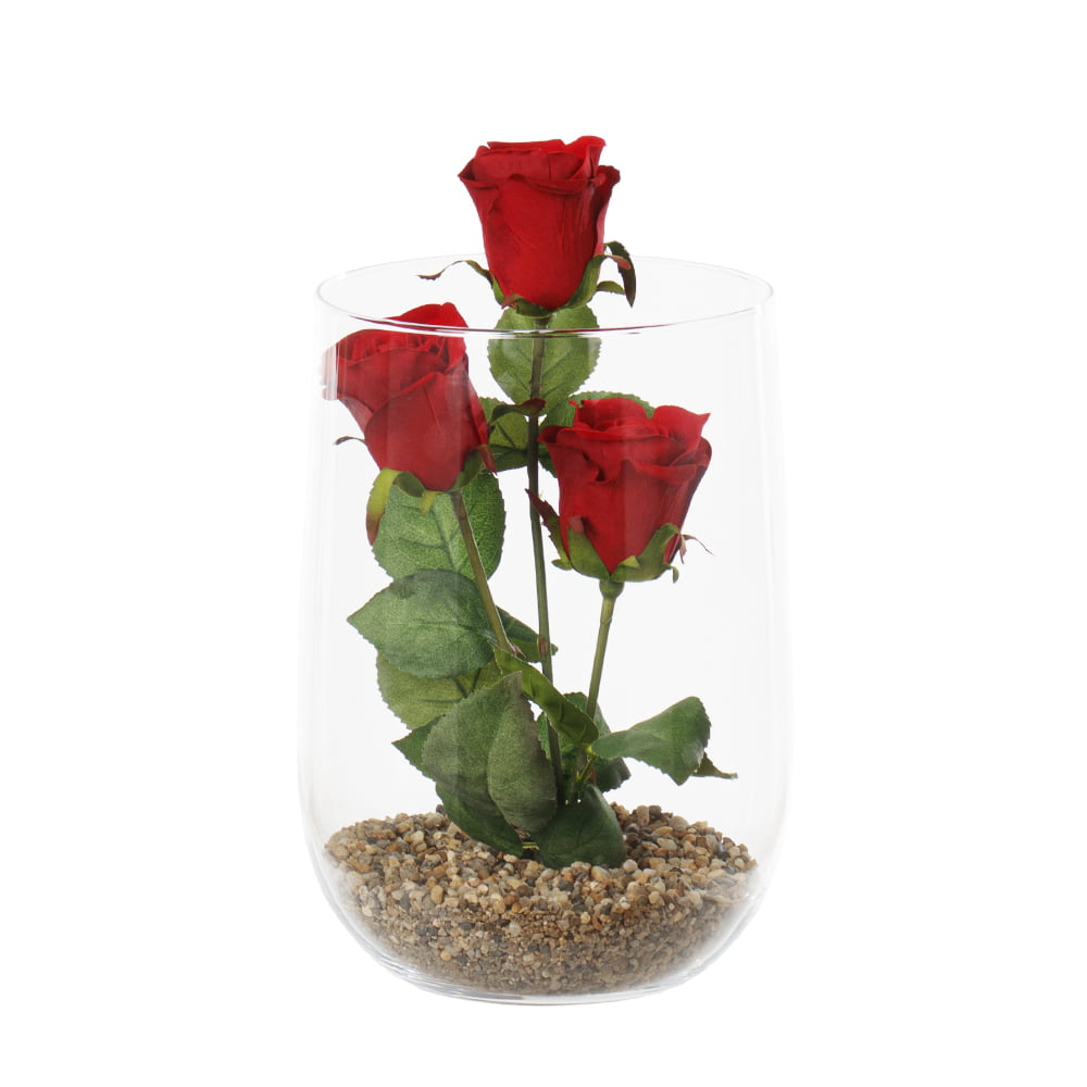 Bouquet of 12 artificial red roses - Décors Véronneau