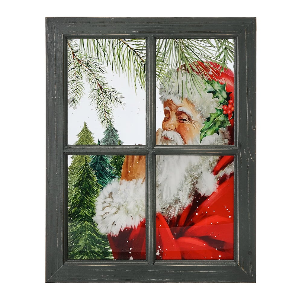 Decorative santa claus window, 16 x 19'' - Décors Véronneau