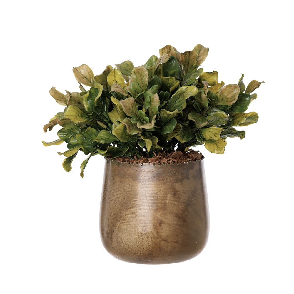 Artificial green and brown foliage in pot - Décors Véronneau
