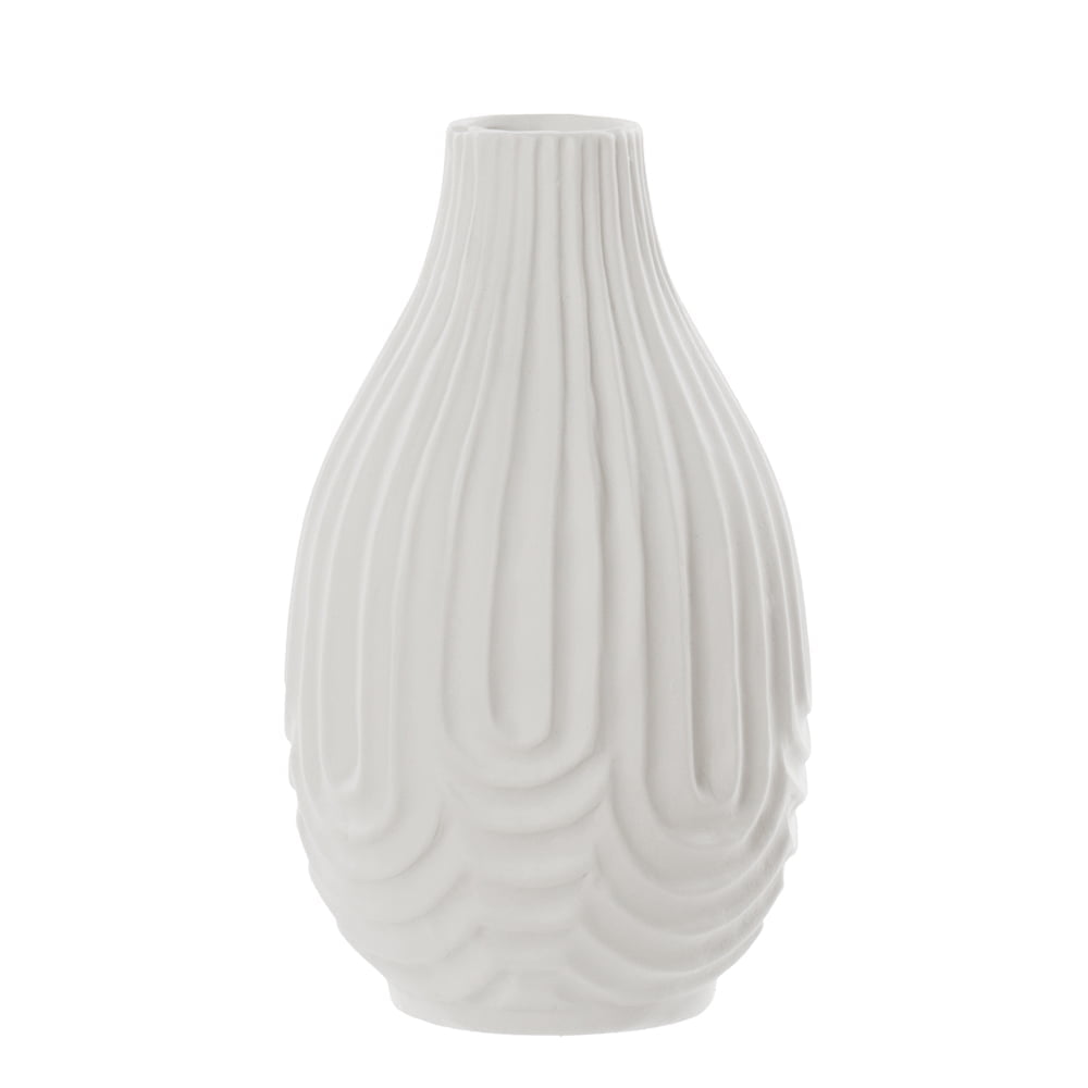 Vase à fleurs moderne blanc, 7'' - Décors Véronneau