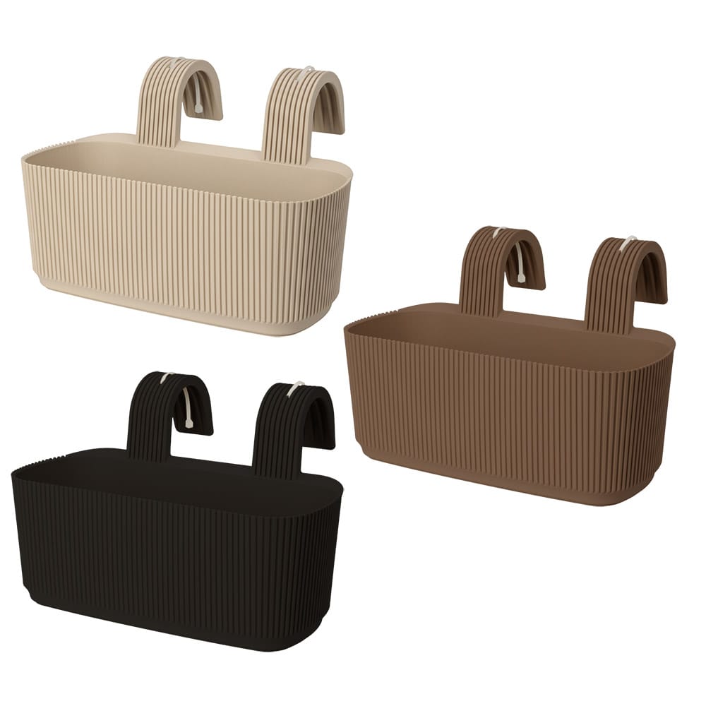Ribbed plastic railing planter - Décors Véronneau