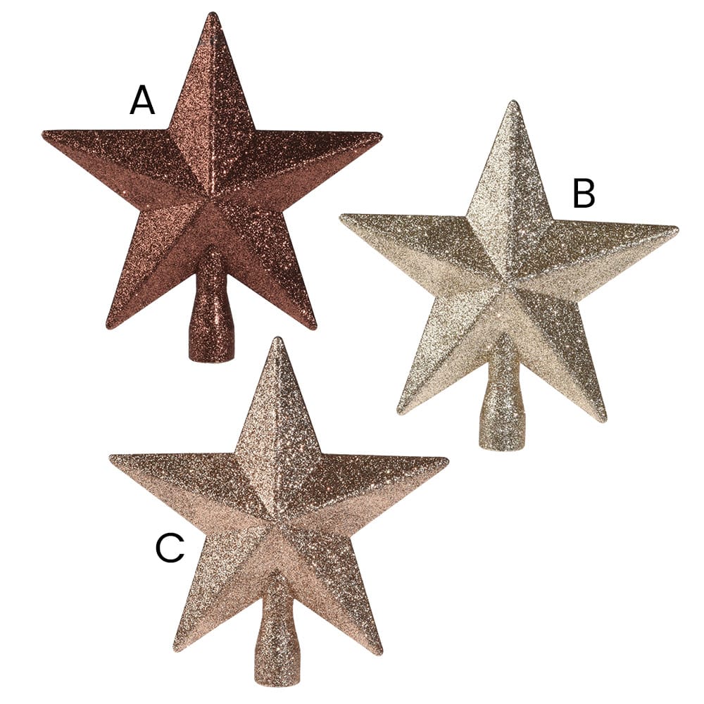 Amber colored star Christmas tree topper - Décors Véronneau
