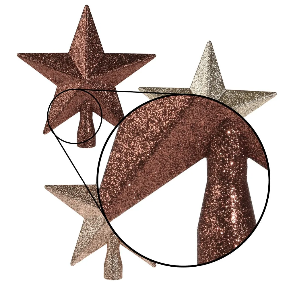 Amber colored star Christmas tree topper - Décors Véronneau