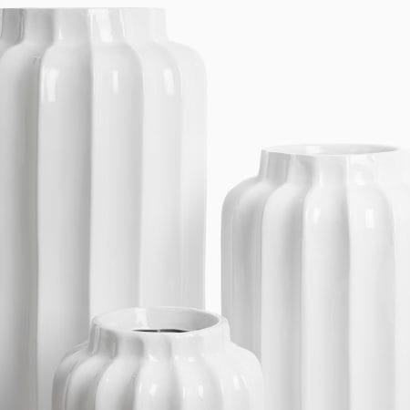 Large white glossy fiberglass vase - Décors Véronneau
