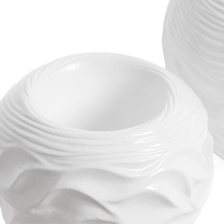 Large white glossy fiberglass vase - Décors Véronneau