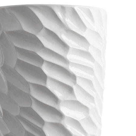 Large white glossy fiberglass vase - Décors Véronneau