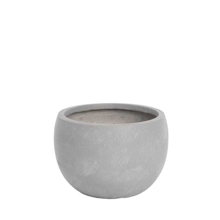 Grey washed fiber clay planter - Décors Véronneau