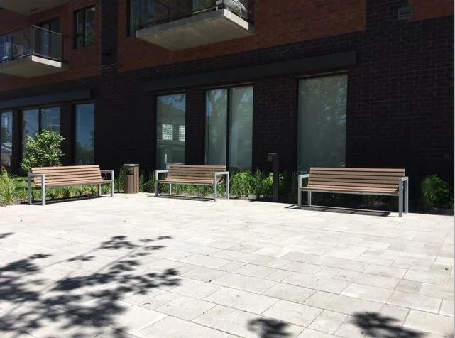 Composite Armrest Park Bench, Brown, 6ft - Décors Véronneau